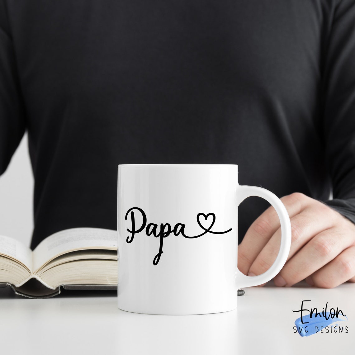 Papa SVG Cut File for Cricut and Silhouette With Heart Detail | Etsy