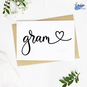 Gram SVG Cut File for Cricut and Silhouette With Heart Detail, PNG, EPS ...