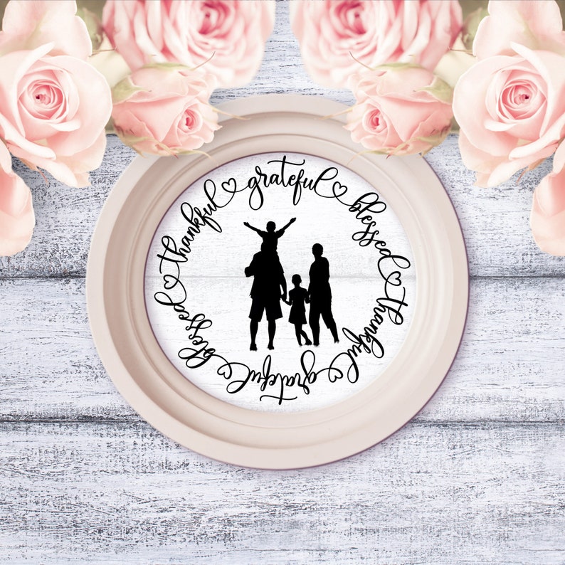 Thankful Grateful Blessed Circle Frame Svg Cut File For Etsy