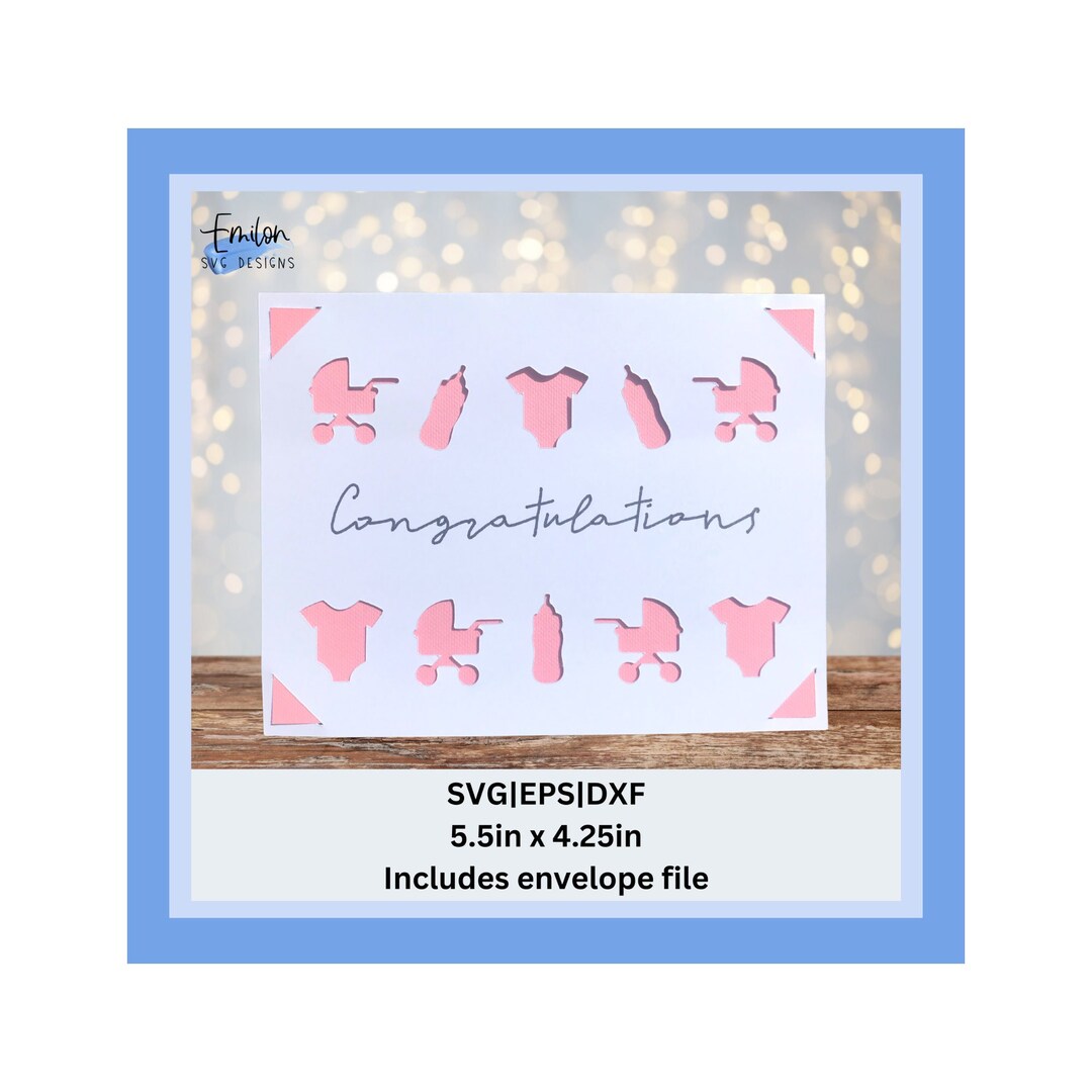 Congratulations New Baby Insert Card SVG | Joy Compatible Insert Card ...