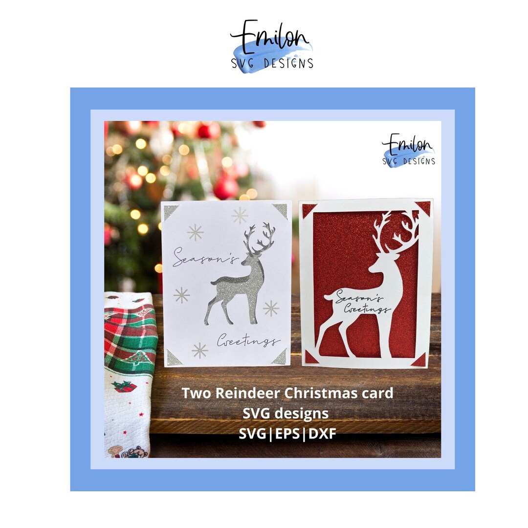 Season's Greetings Reindeer Insert Card SVG Cut File Bundle - Card Mat ...
