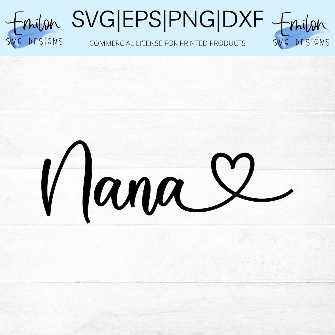 Nana SVG Cut File for Cricut and Silhouette With Heart Detail - Etsy