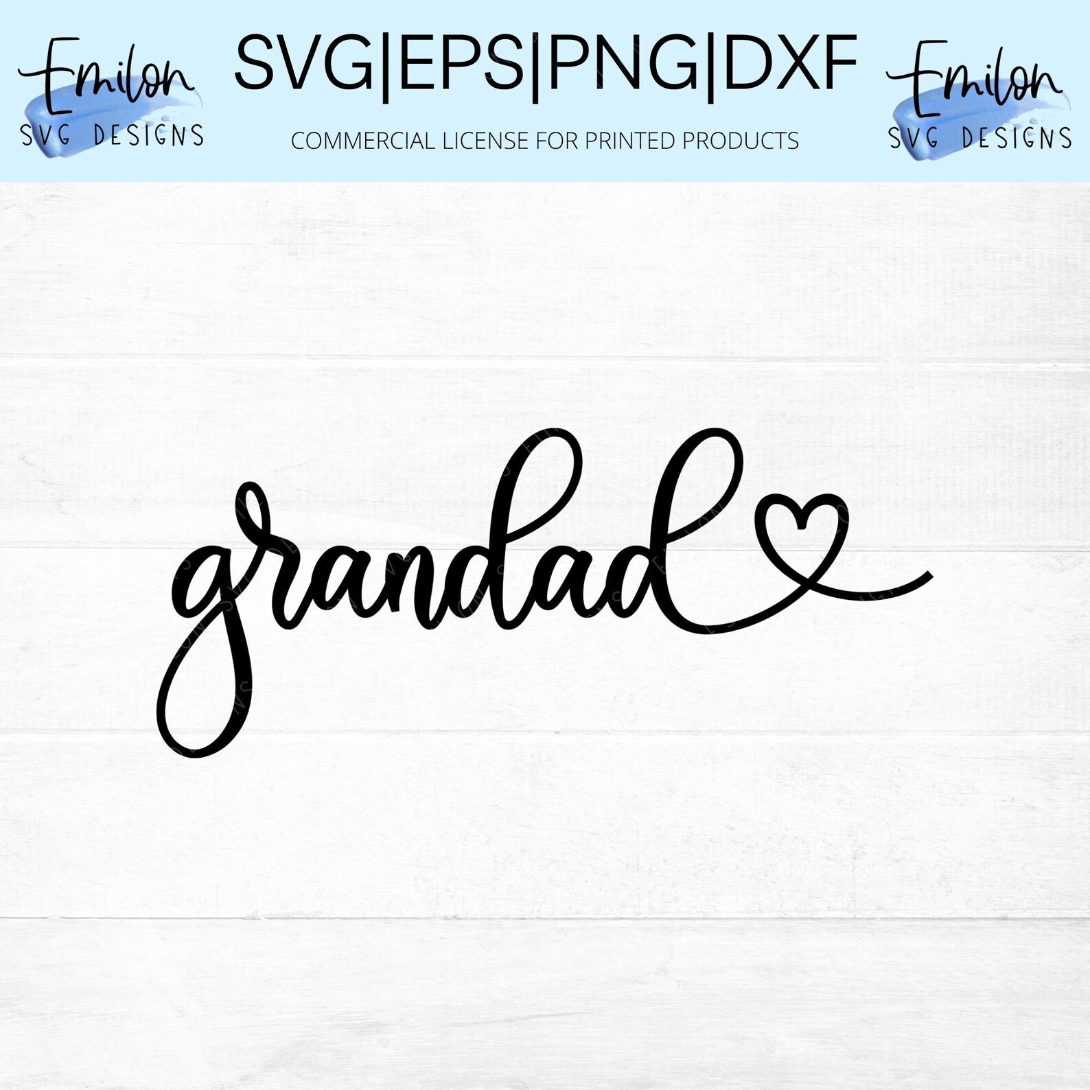 Grandad SVG Cut File for Cricut and Silhouette With Heart - Etsy