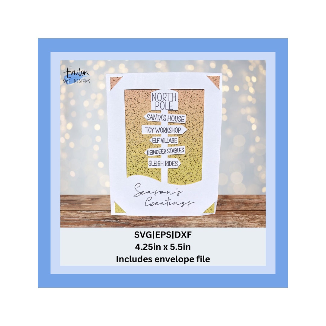 North Pole Signpost Insert Card SVG Cut File for Cricut and Silhouette ...