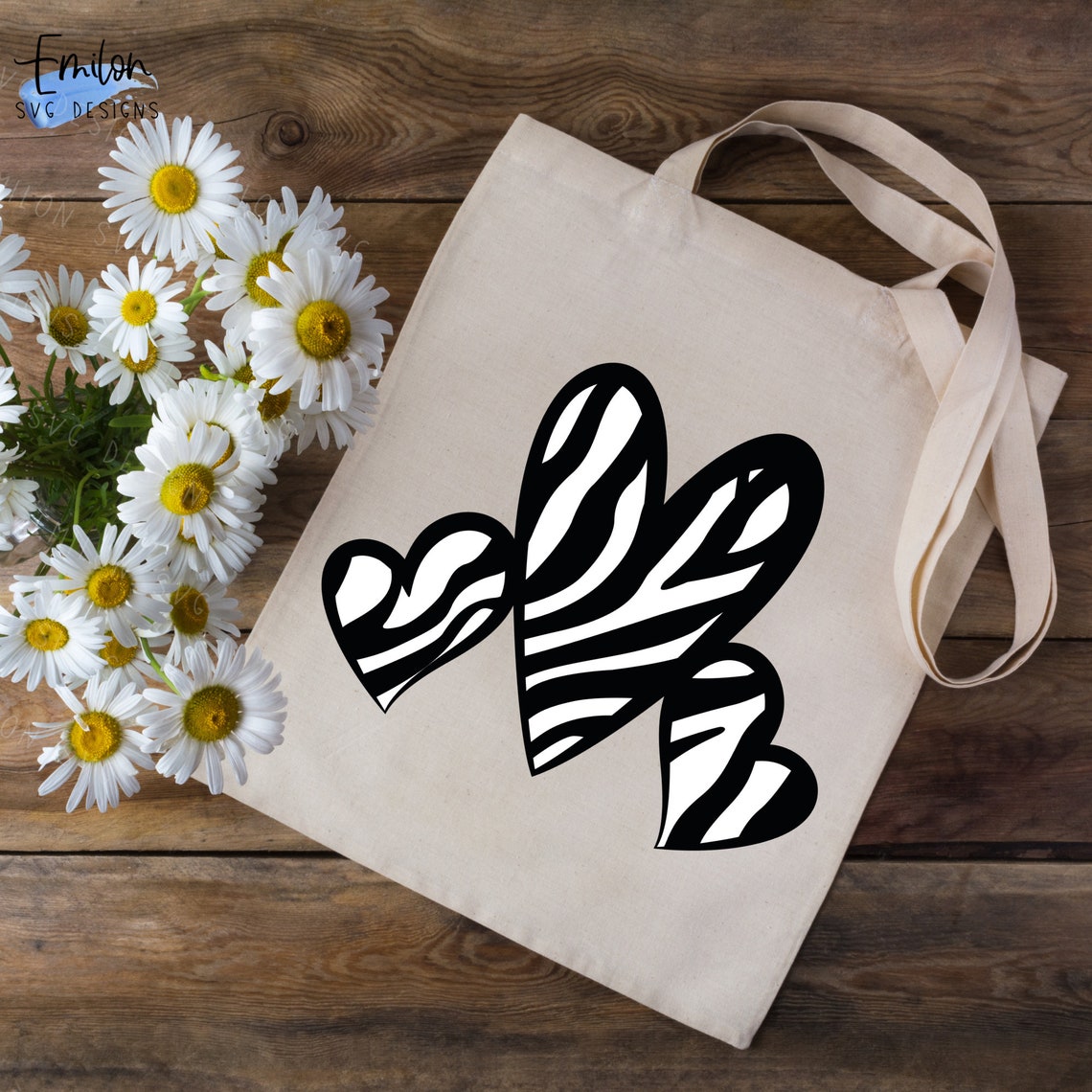 Zebra Print Heart Trio SVG Cut File for Cricut and Silhouette - Animal ...