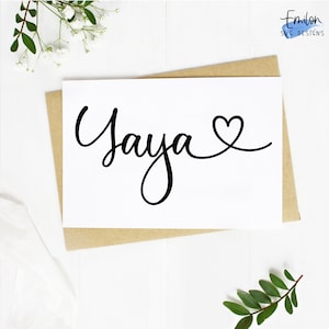 Yaya SVG Cut File for Cricut and Silhouette With Heart Detail, PNG, EPS ...