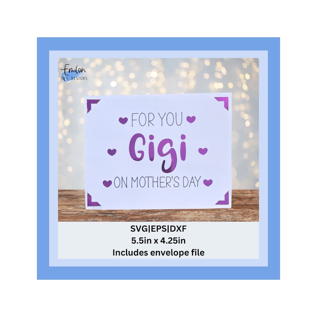 For You Gigi on Mother's Day Insert Card SVG Cut File for Cricut and ...
