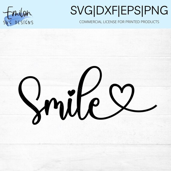 Smile SVG Cut File for Cricut and Silhouette Inspirational | Etsy