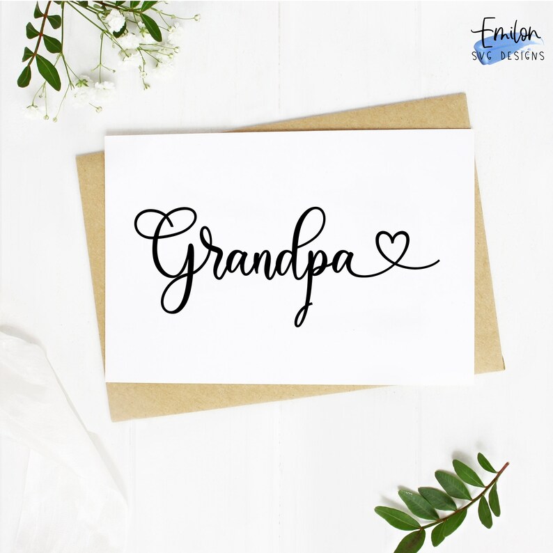 Grandpa SVG Cut File for Cricut and Silhouette With Heart Detail, PNG ...