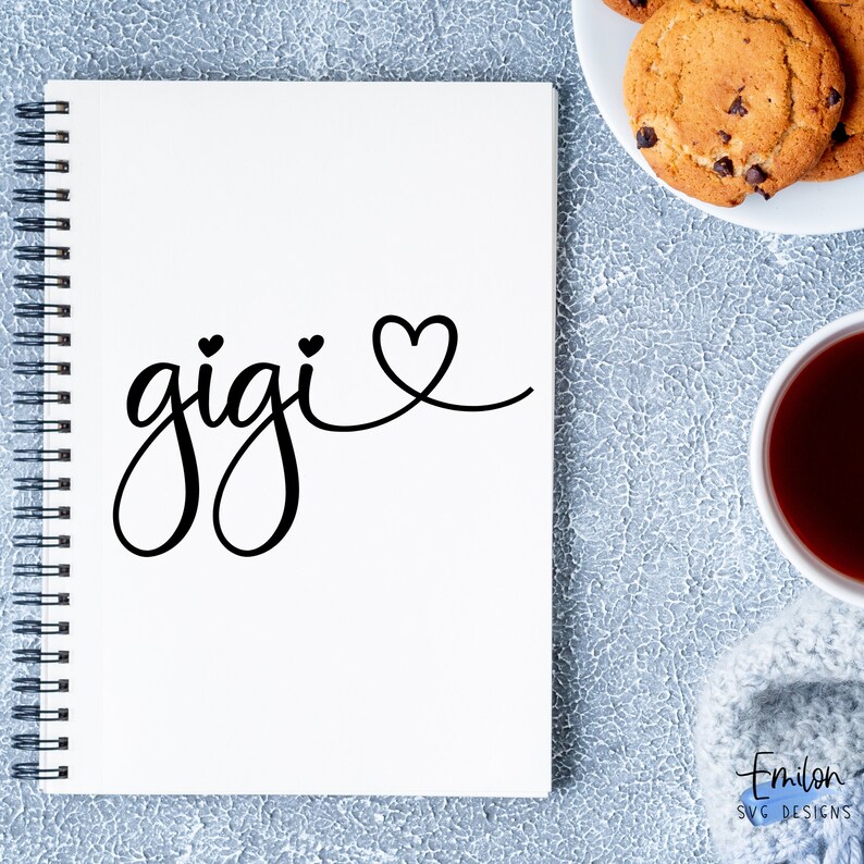 Gigi SVG Cut File for Cricut and Silhouette With Heart Detail, PNG, EPS ...