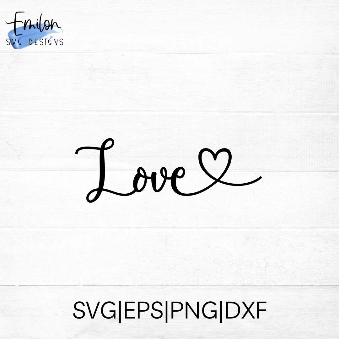 Love SVG Cut File for Cricut and Silhouette With Heart Detail ...