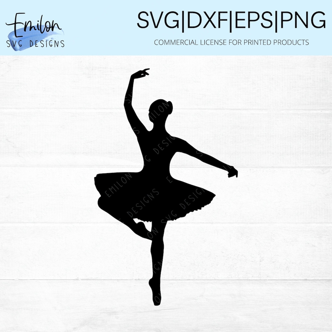 Ballet Dancer SVG in a Passe Balance With Tutu Cut File for - Etsy