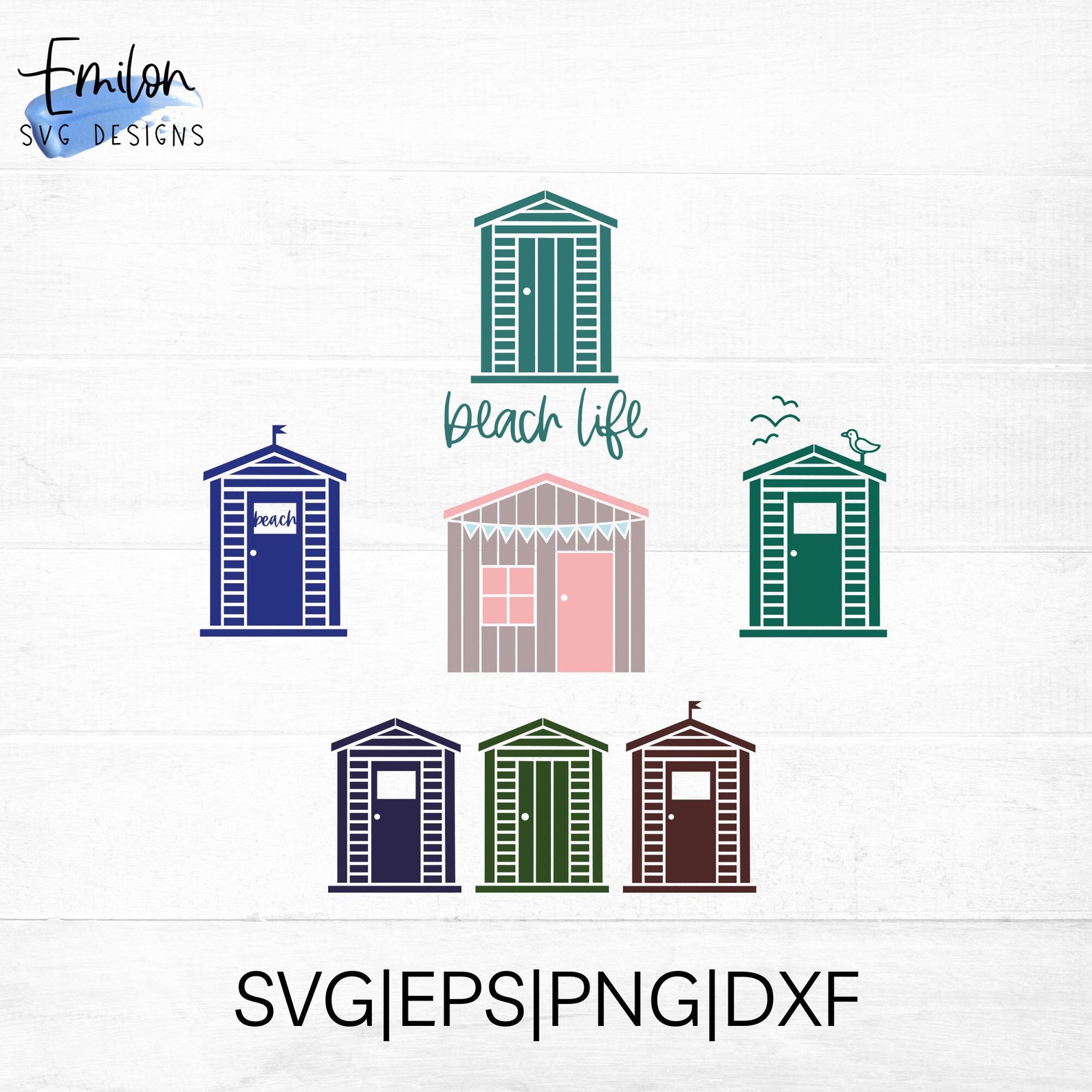Beach Hut SVG Bundle Cut Files for Cricut and Silhouette - Beach Svg ...