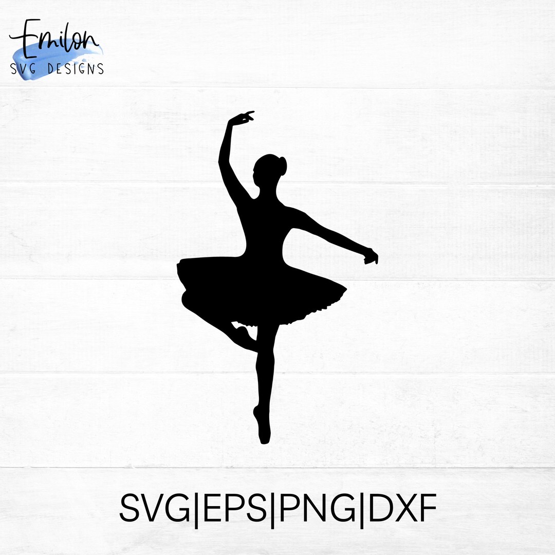 Ballet Dancer SVG in a Passe Balance With Tutu Cut File for Cricut and ...