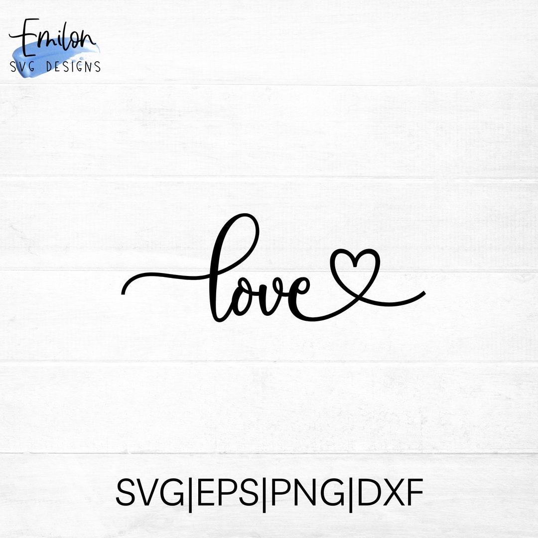 Love SVG Cut File for Cricut and Silhouette With Heart Detail ...