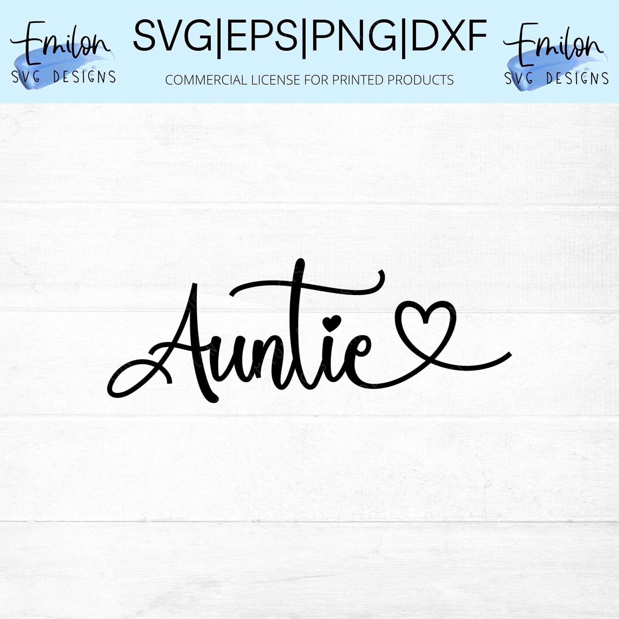Auntie SVG Cut File for Cricut and Silhouette With Heart - Etsy UK