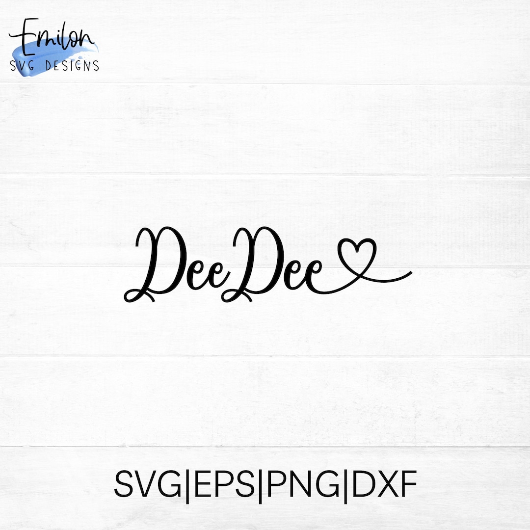 Deedee SVG Cut File for Cricut and Silhouette With Heart Detail, PNG ...