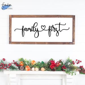 Family First SVG Cut File for Cricut and Silhouette, With Heart Detail ...