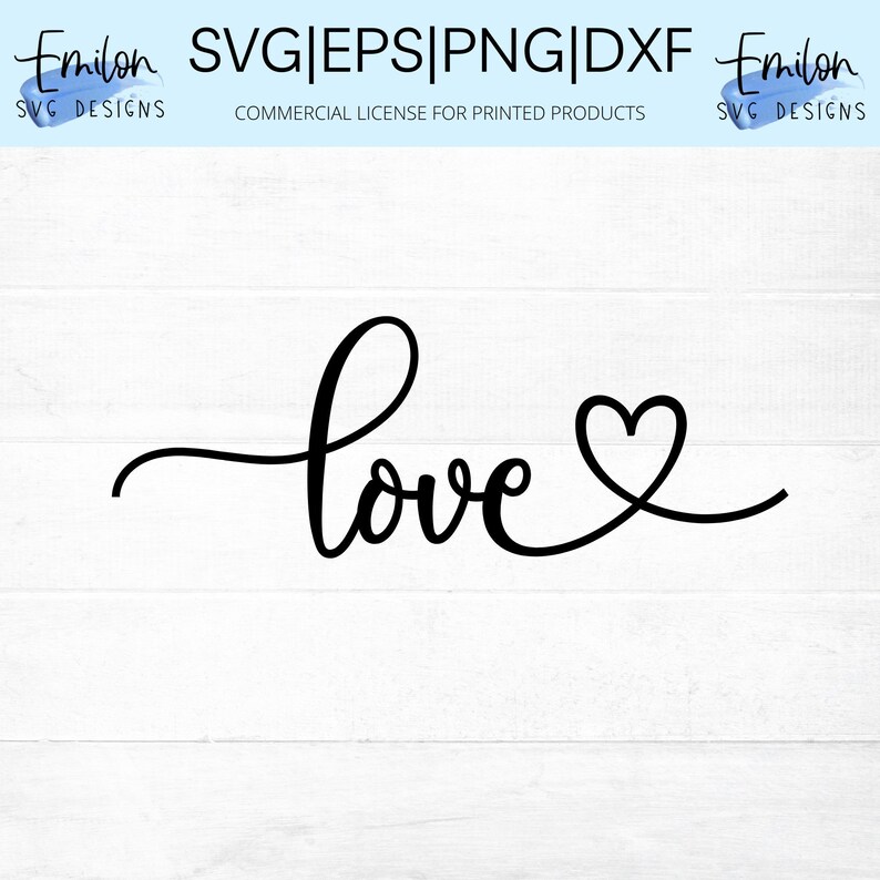 Love SVG Cut File for Cricut and Silhouette With Heart Detail - Etsy