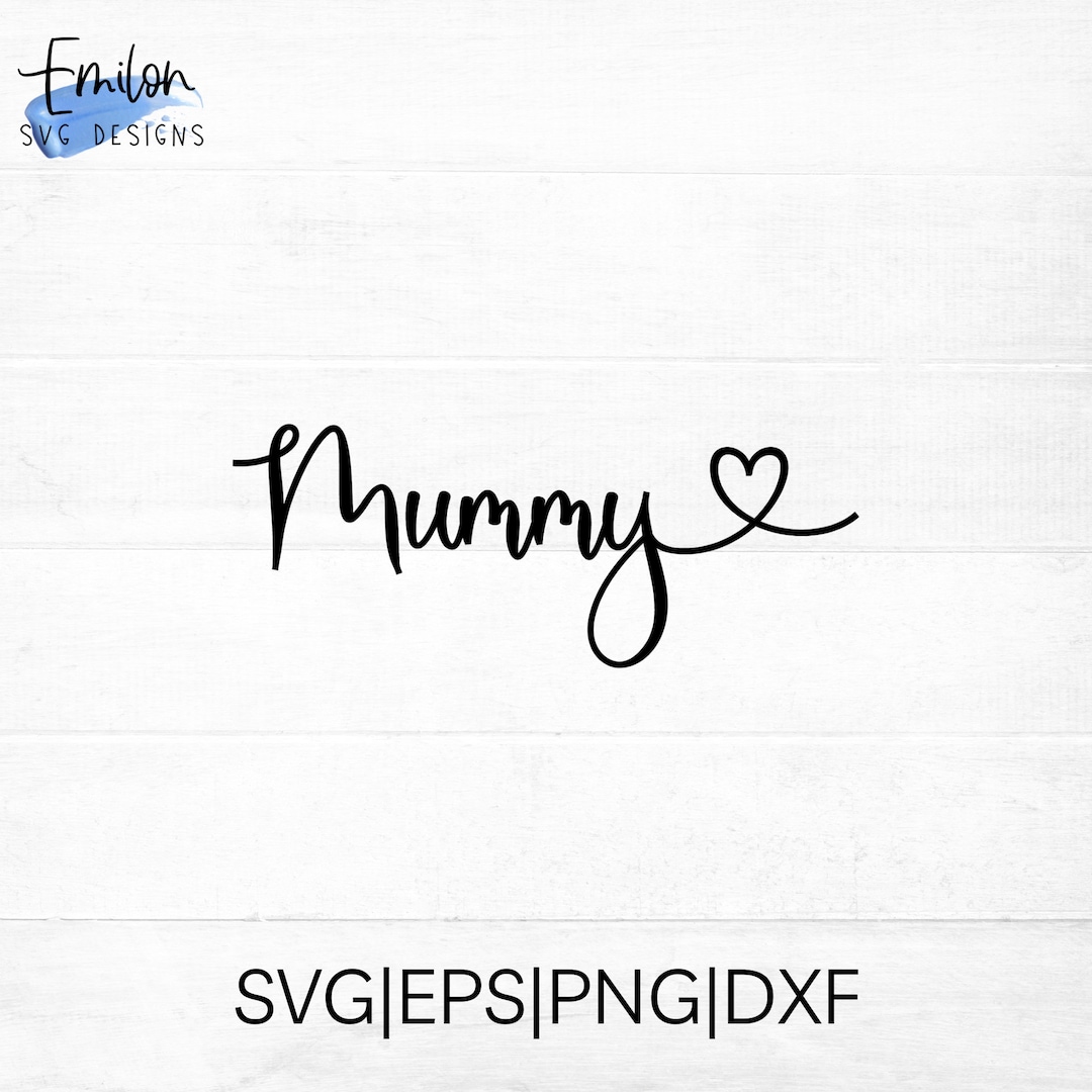 Mummy SVG Cut File for Cricut and Silhouette With Heart Detail, PNG ...