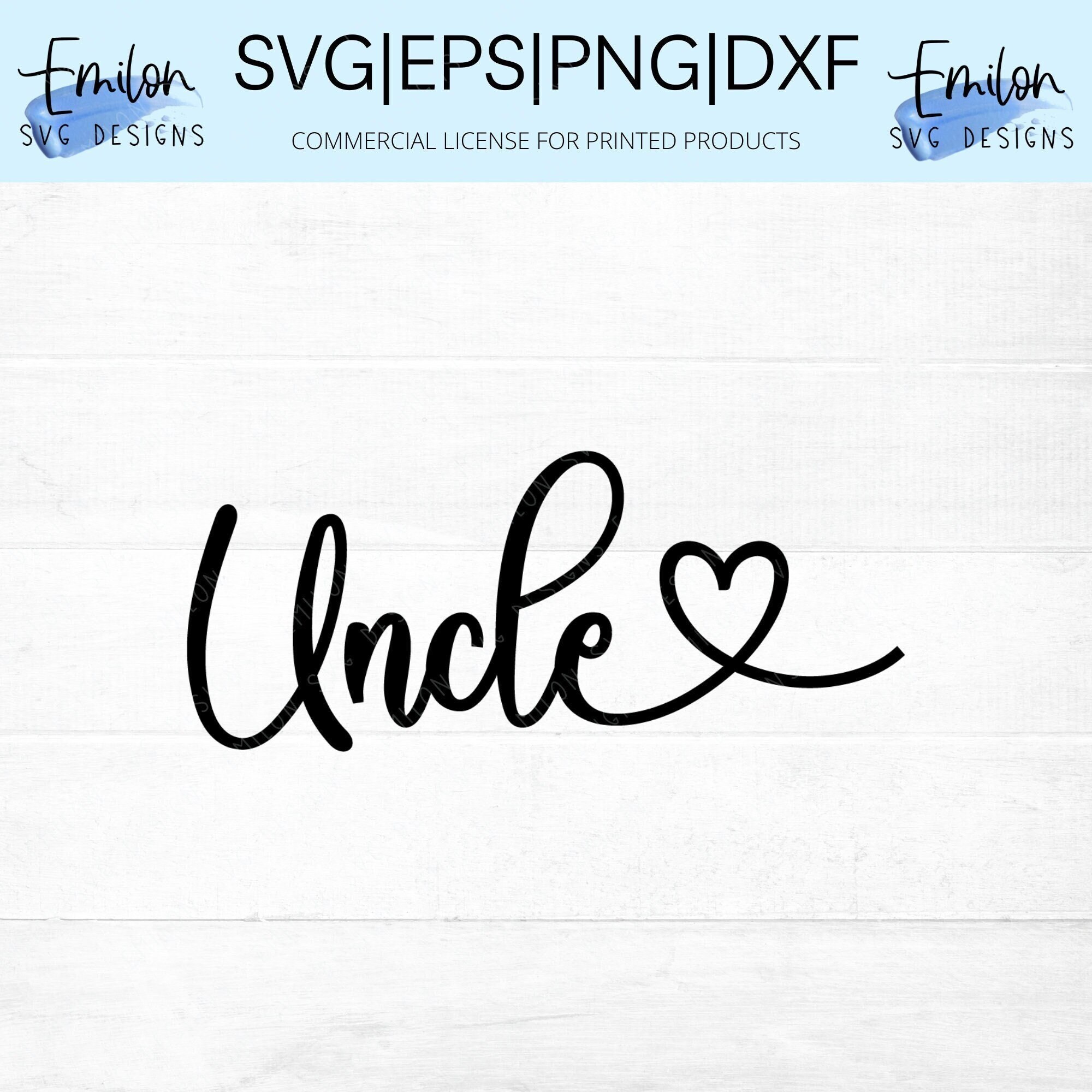 Uncle SVG Cut File for Cricut and Silhouette With Heart - Etsy Canada