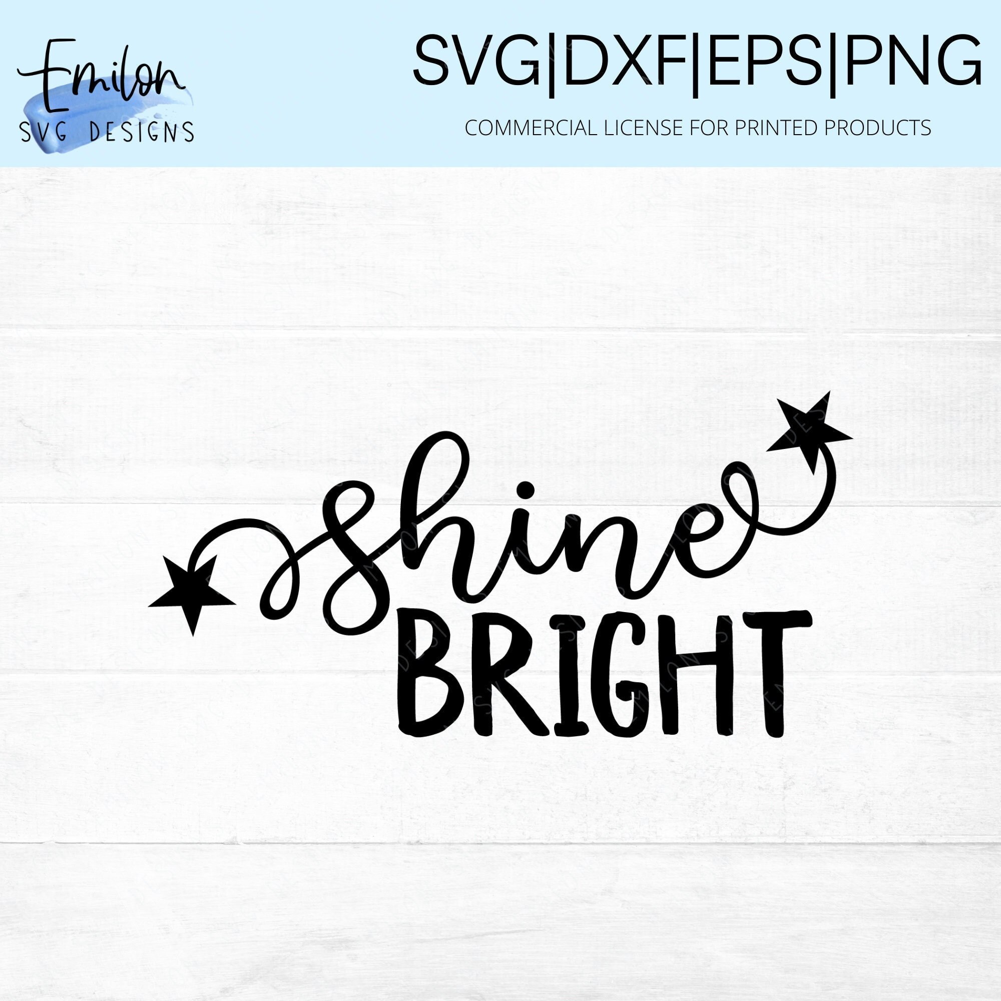 Shine Bright SVG Cut File for Cricut and Silhouette With Stars - Etsy ...