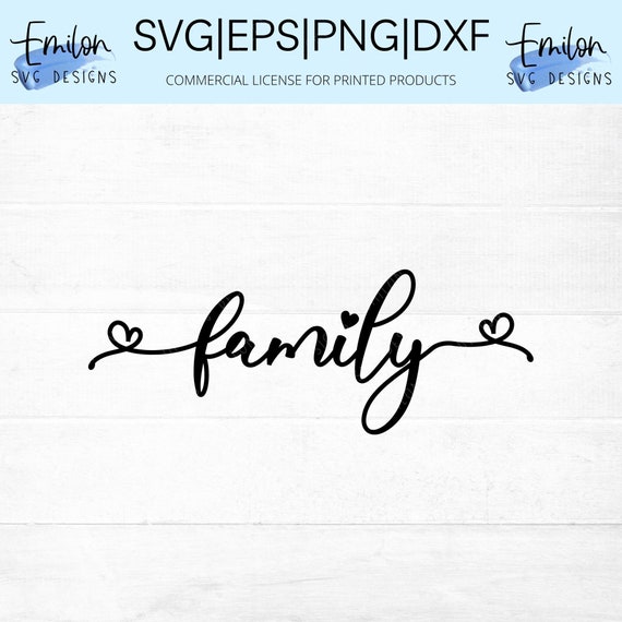 Family SVG Cut File for Cricut and Silhouette With Hearts | Etsy