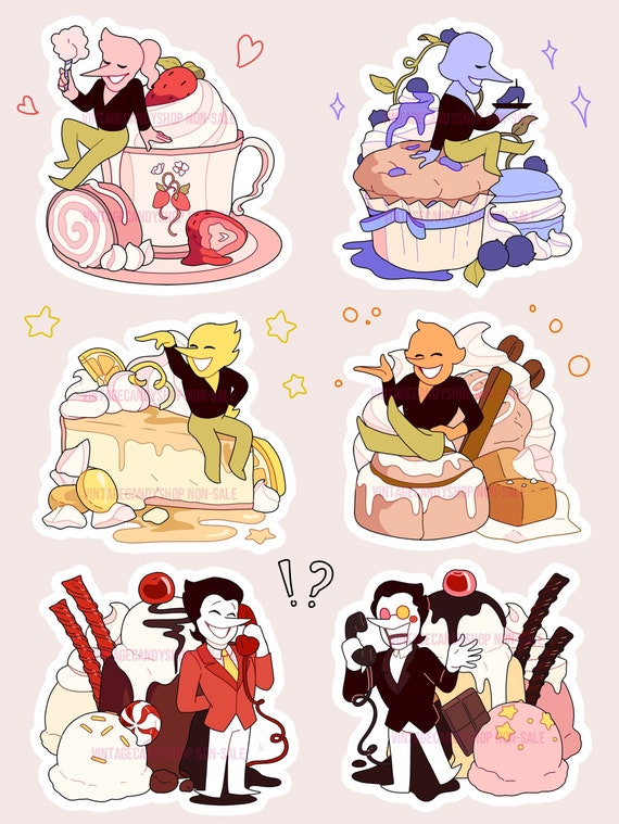 DELTARUNE Addisons & Spamton Dessert Stickers - Etsy
