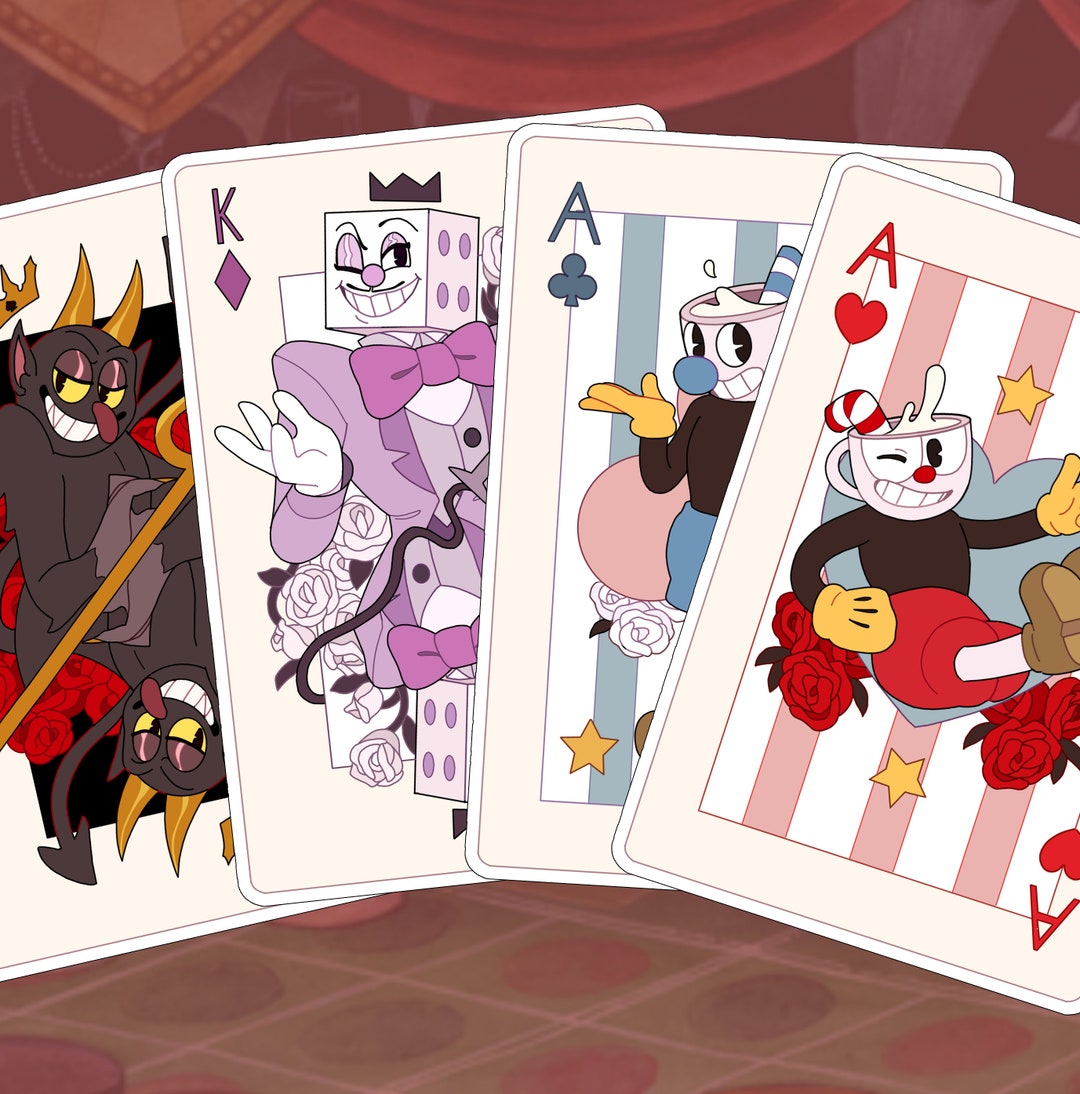 Cuphead Card Spread || Set of 4 Stickers + 4 || Waterproof / Laminated ...