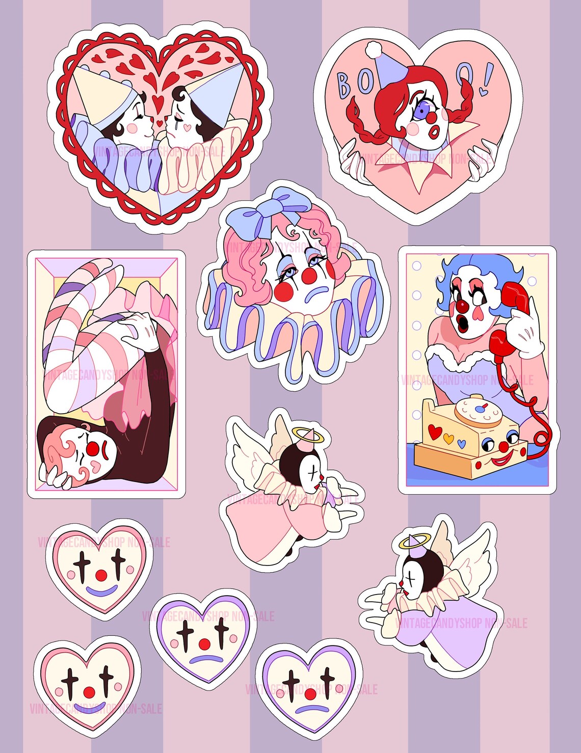 Pretty Little Clown || Clowncore, Pastel, Kidcore, Aesthetic Stickers ...
