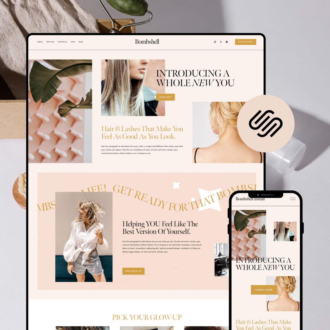 Squarespace Website Template for Hair, Salon, Hairstylist, Makeup ...