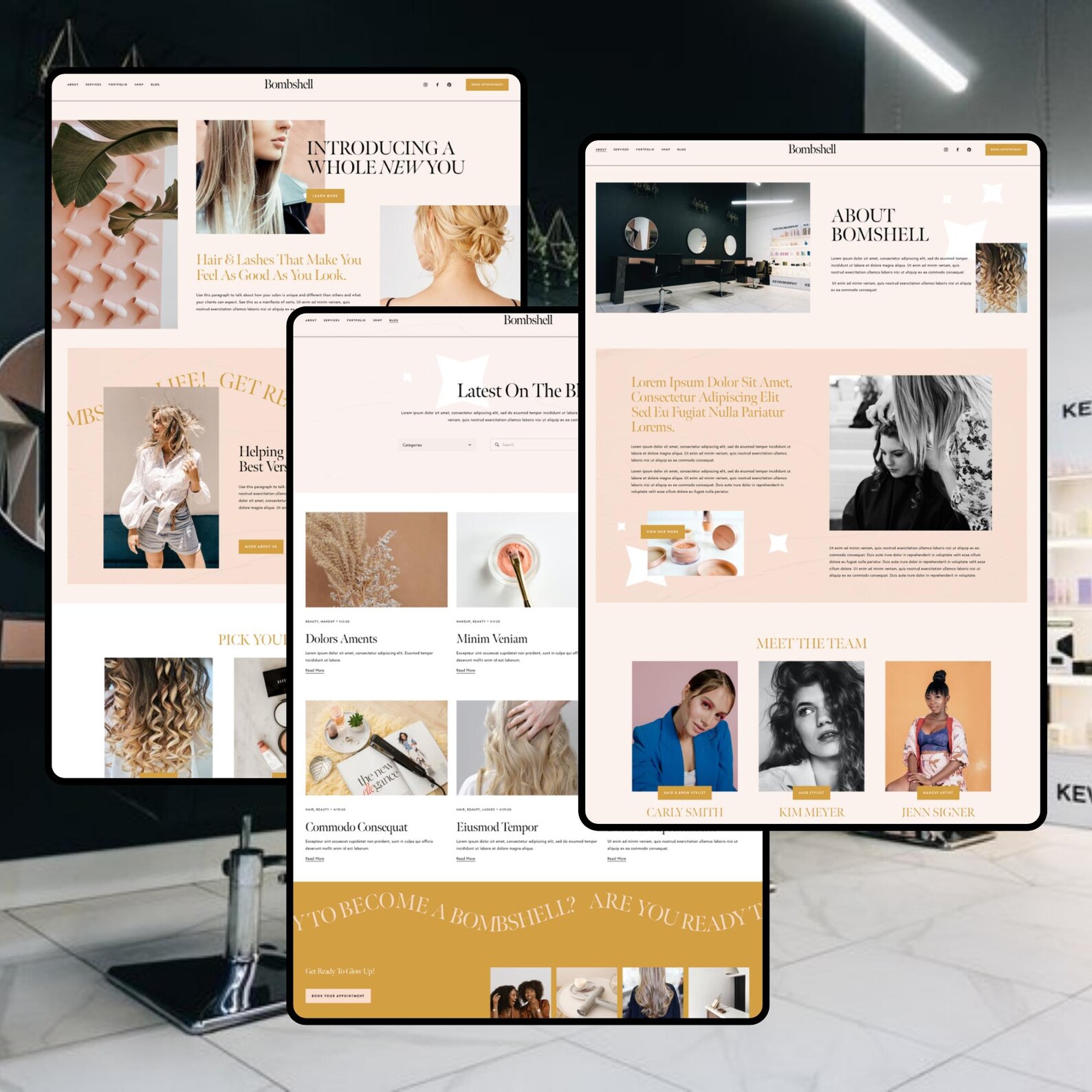 Squarespace Website Template for Hair, Salon, Hairstylist, Makeup ...