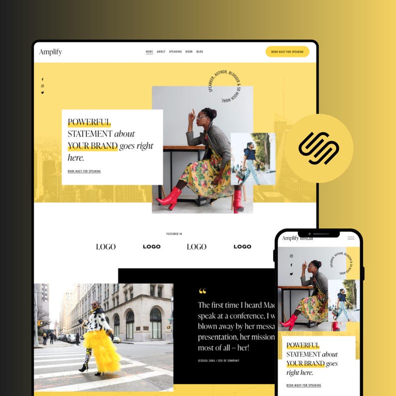 Squarespace Website Template for Speaker, Podcast, Book, Coach, Author ...