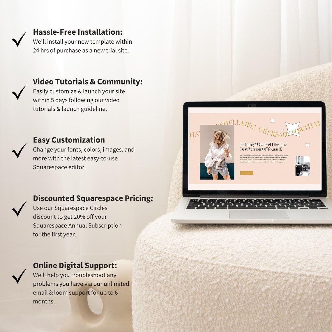 Squarespace Website Template for Hair, Salon, Hairstylist, Makeup ...