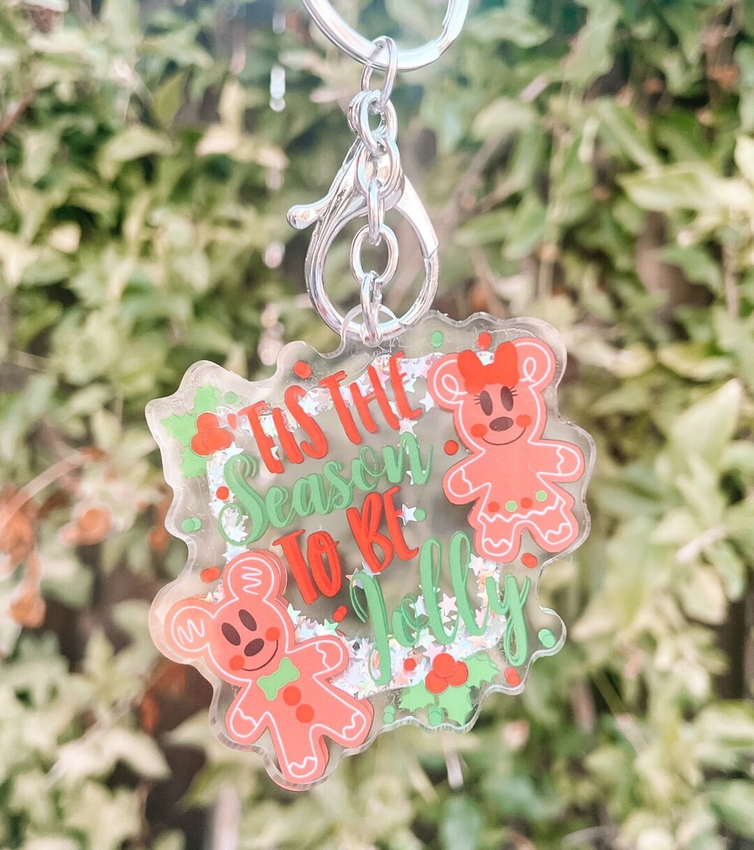 Disney Christmas Shaker Keychain / Mickey and Minnie Keychain - Etsy