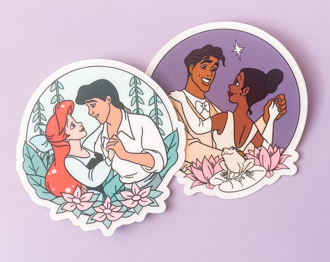 Disney Couples Sticker / Ariel and Eric and Tiana and Naveen - Etsy