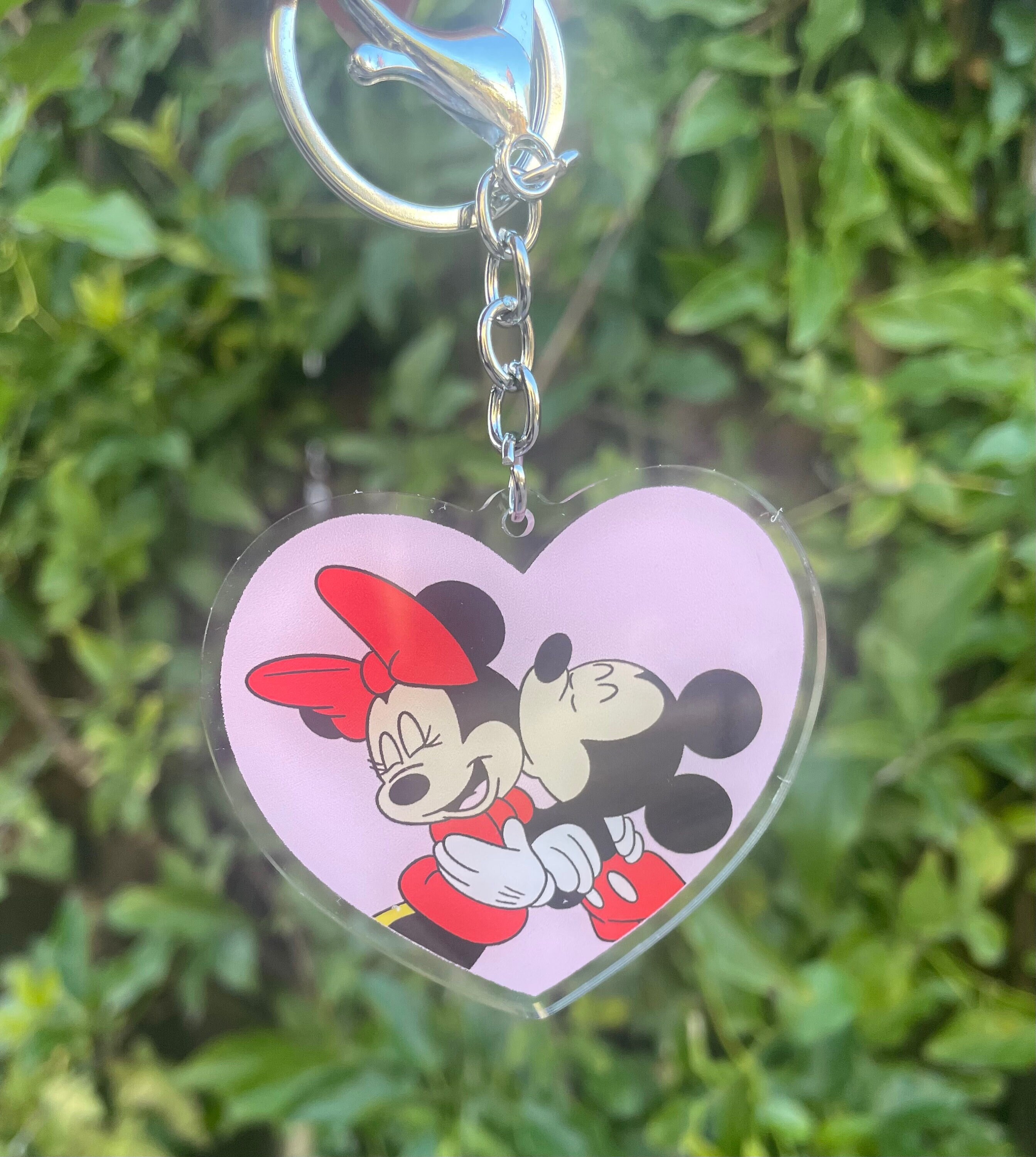 Mickey and Minnie Heart Keychain / Disney Valentines Day - Etsy