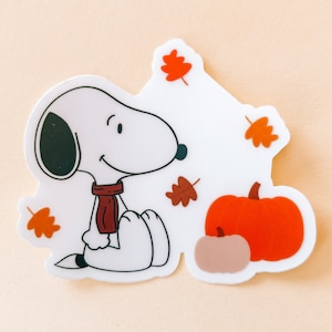 Snoopy Fall Sticker | Halloween Sticker | Fall Cute Waterproof Clear ...