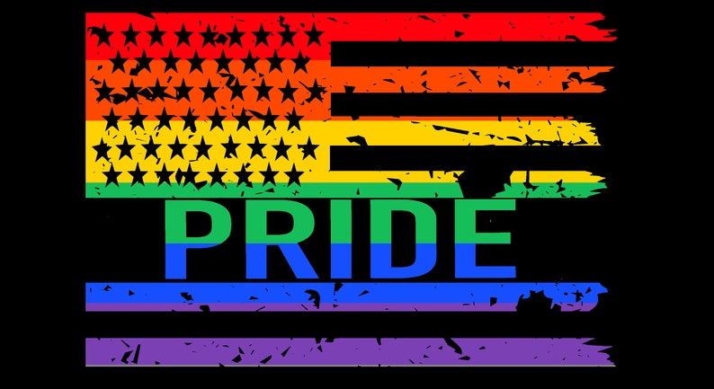 Pride Rainbow American Flag SVG Pride Flag Svg Rainbow Flag Svg LGBT ...