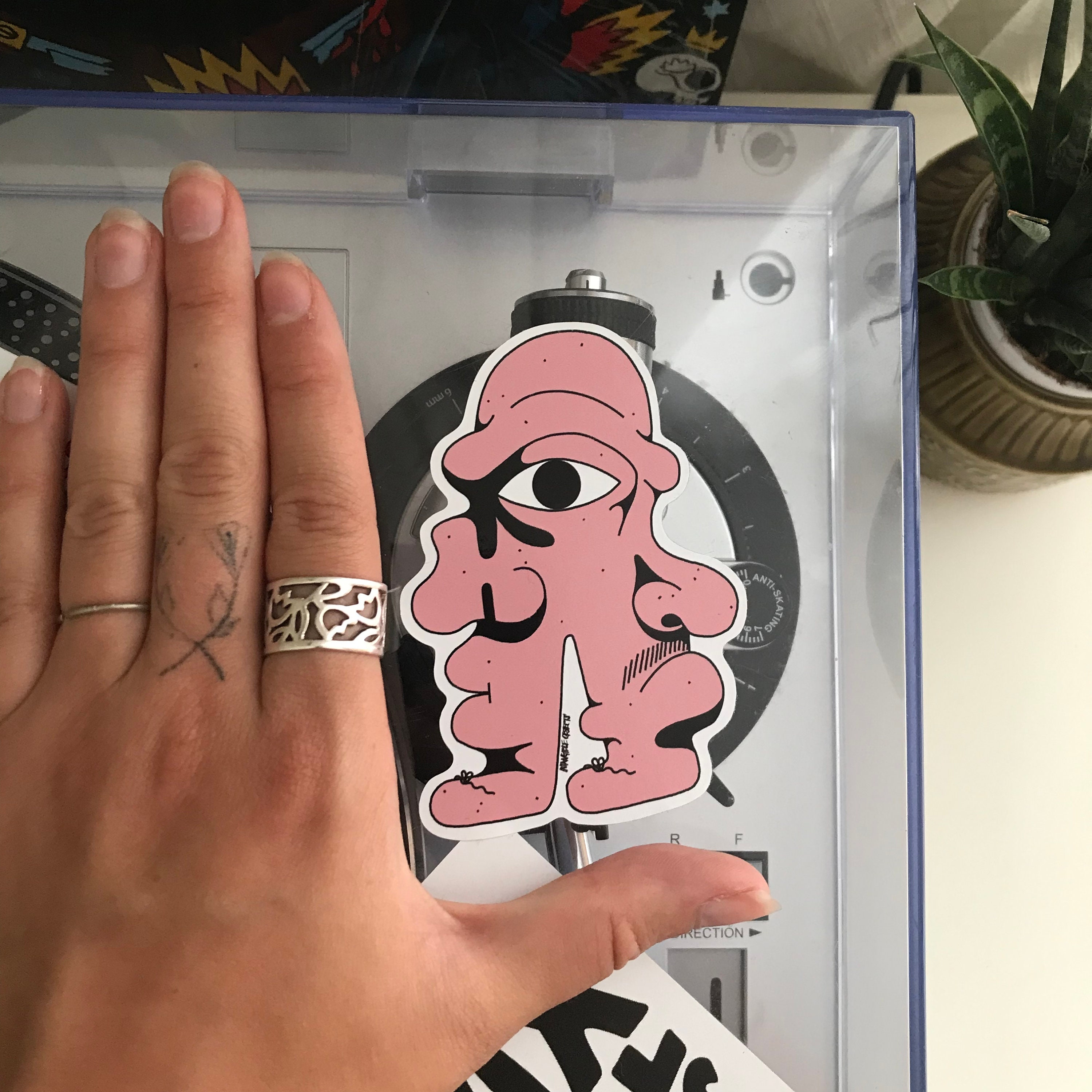 Street Art Pink Guy Vinyl Sticker - Etsy