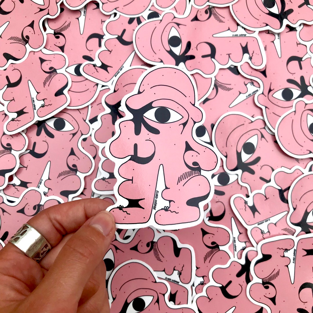 Street Art Pink Guy Vinyl Sticker - Etsy