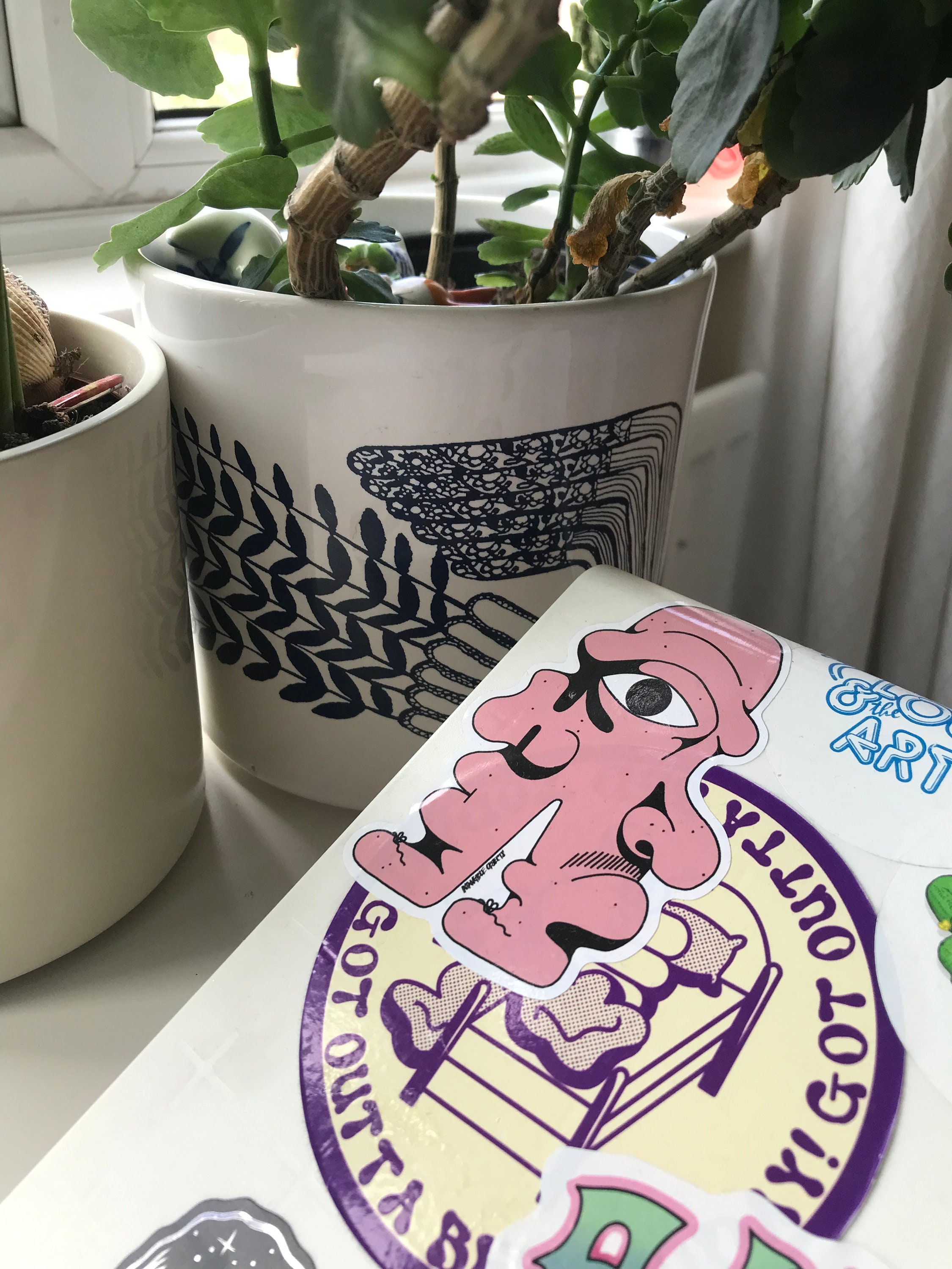 Street Art Pink Guy Vinyl Sticker - Etsy