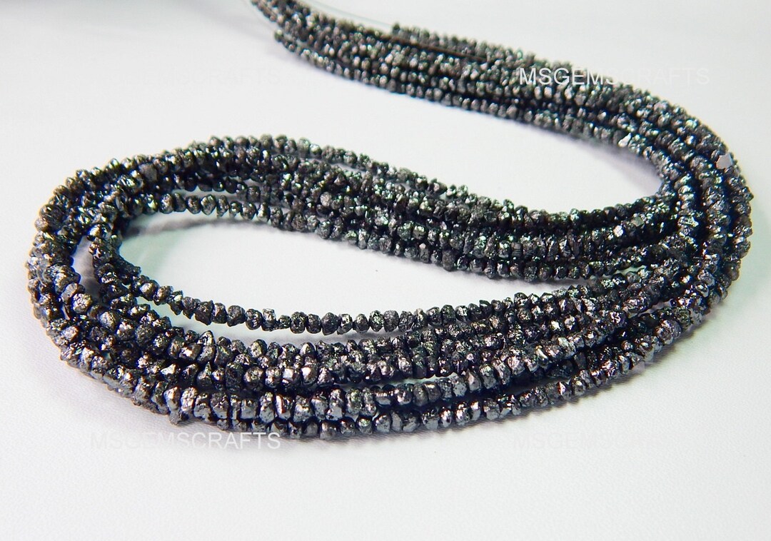 Natural Black Diamond Raw Beads, Black Diamond Rough Beads 2 to 3 Mm ...