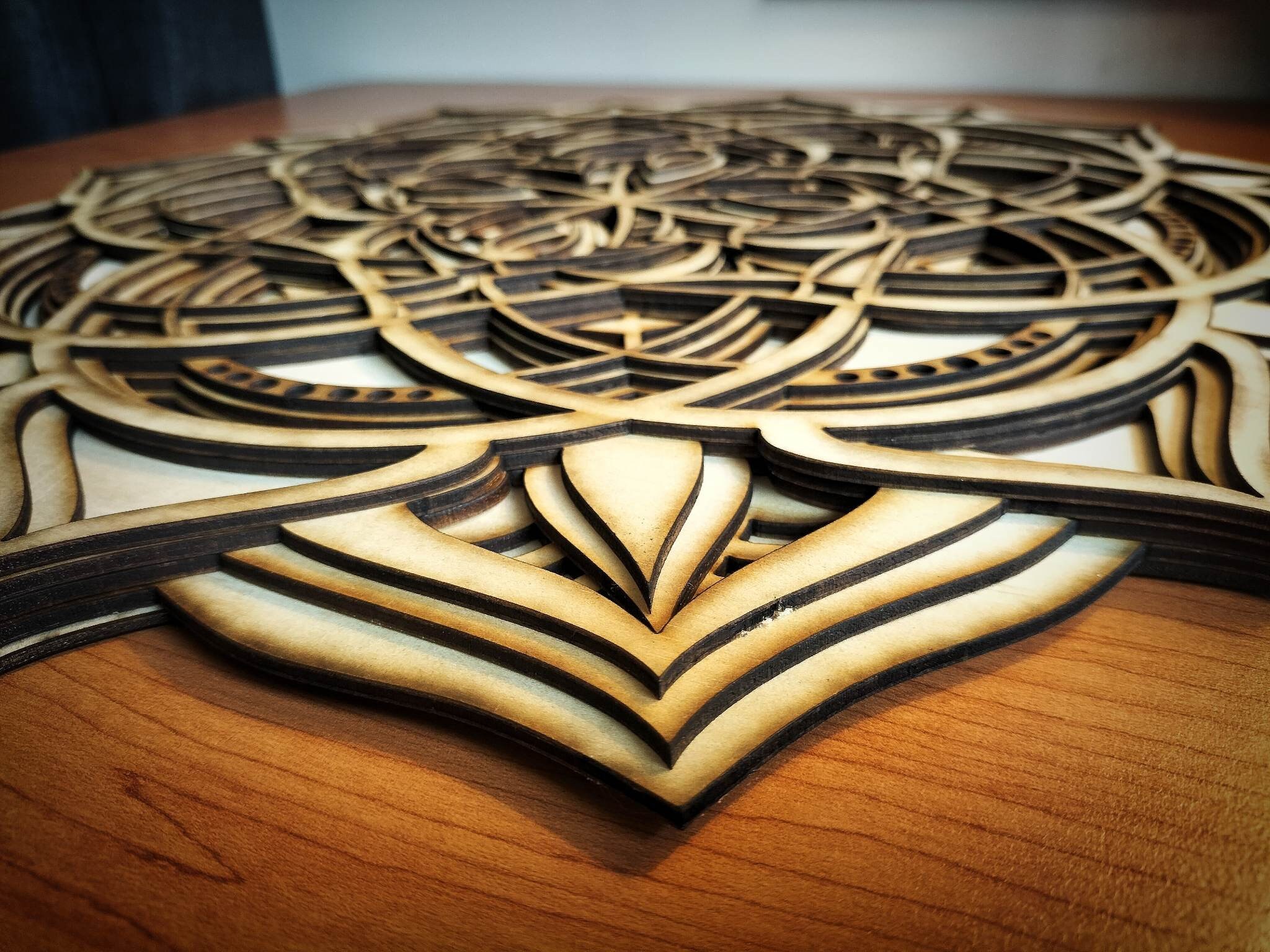 Multi Layered Wood Mandala .dxf, .svg, .ai, .eps .dxf Wall Hanging ...