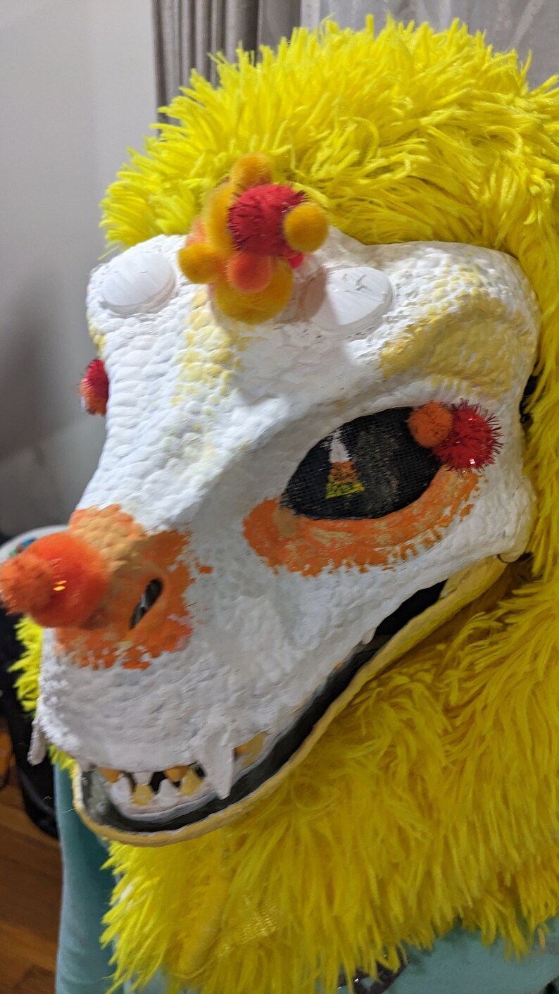 Halloween Style, Furry Dino Mask, Costume, Fursuit, Mask - Etsy