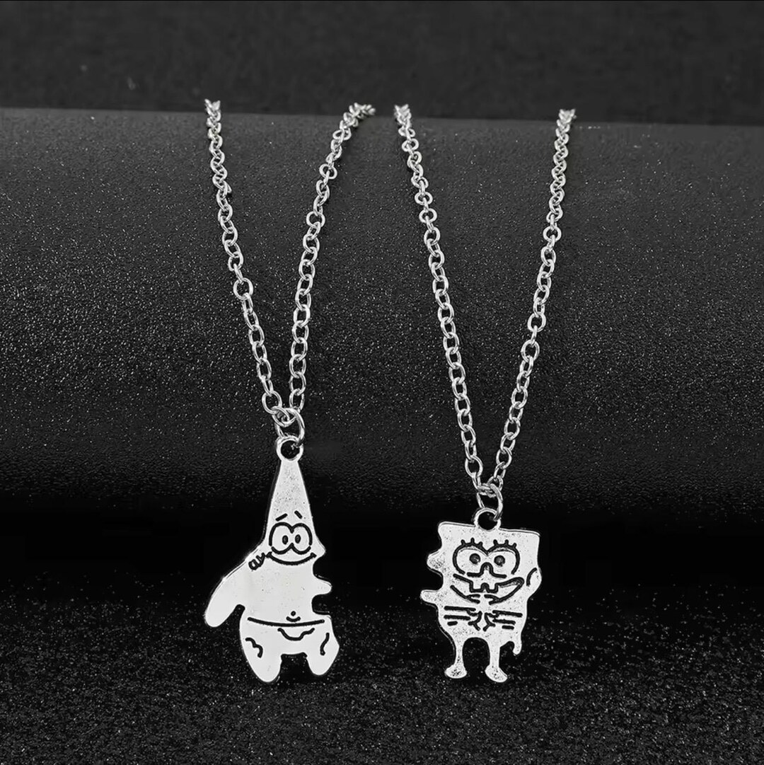 Spongebob & Patrick Pendant Necklace Set - Etsy