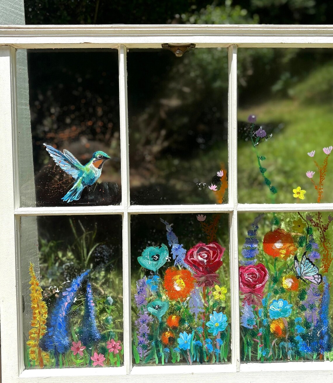 Hand-painted Vintage Barn Window A Spring Chase - Etsy