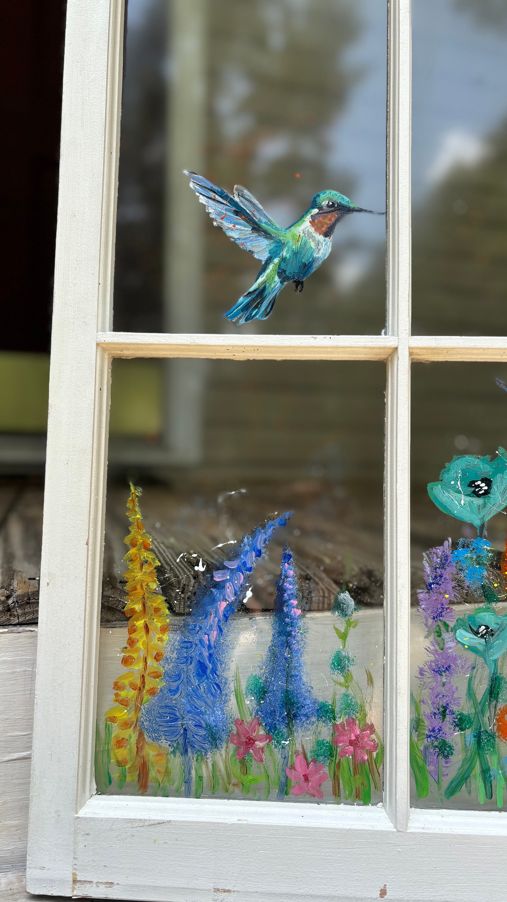 Hand-painted Vintage Barn Window A Spring Chase - Etsy