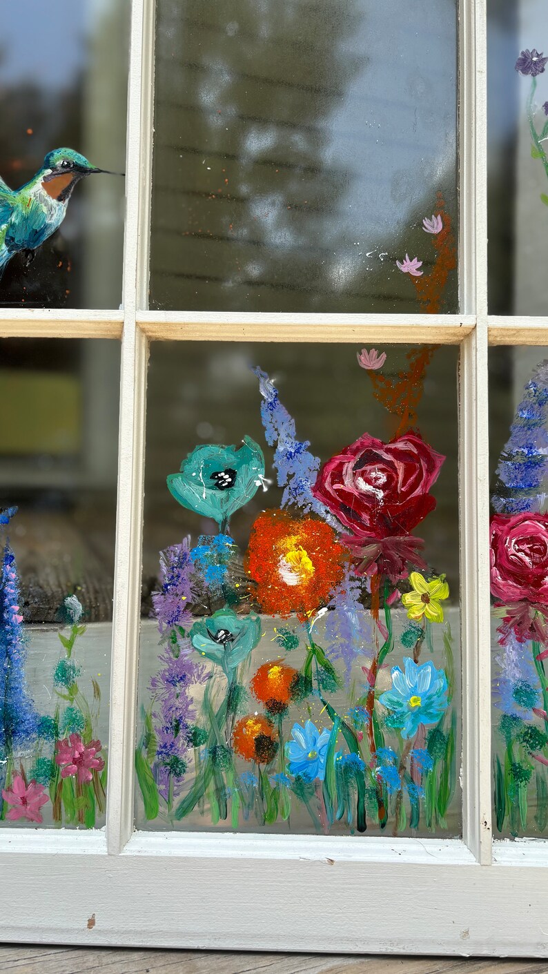 Hand-painted Vintage Barn Window A Spring Chase - Etsy