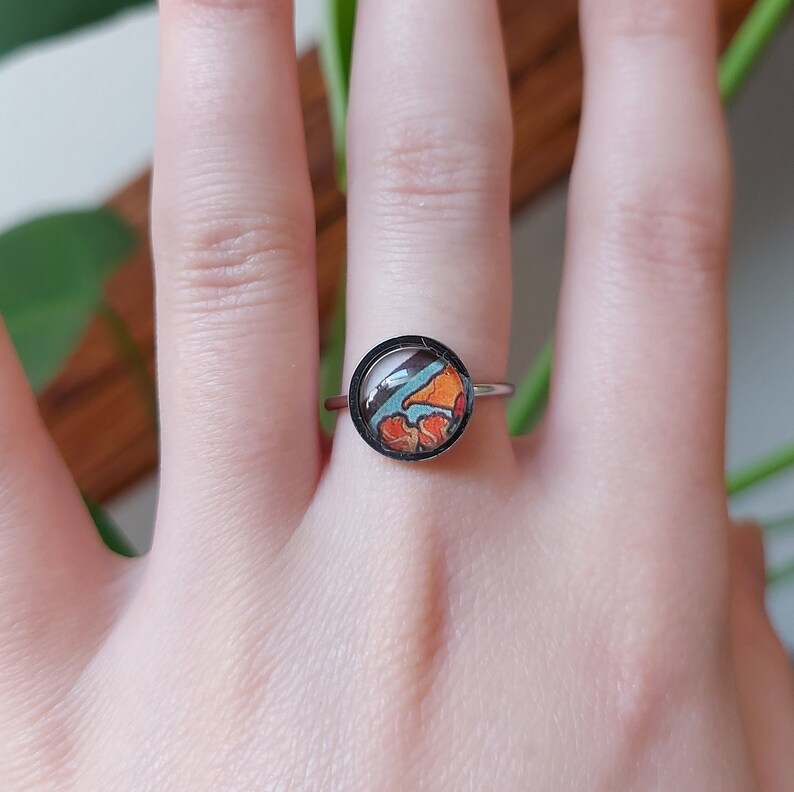 Alphonse Mucha Art Nouveau Rings set 1 Stainless Steel - Etsy